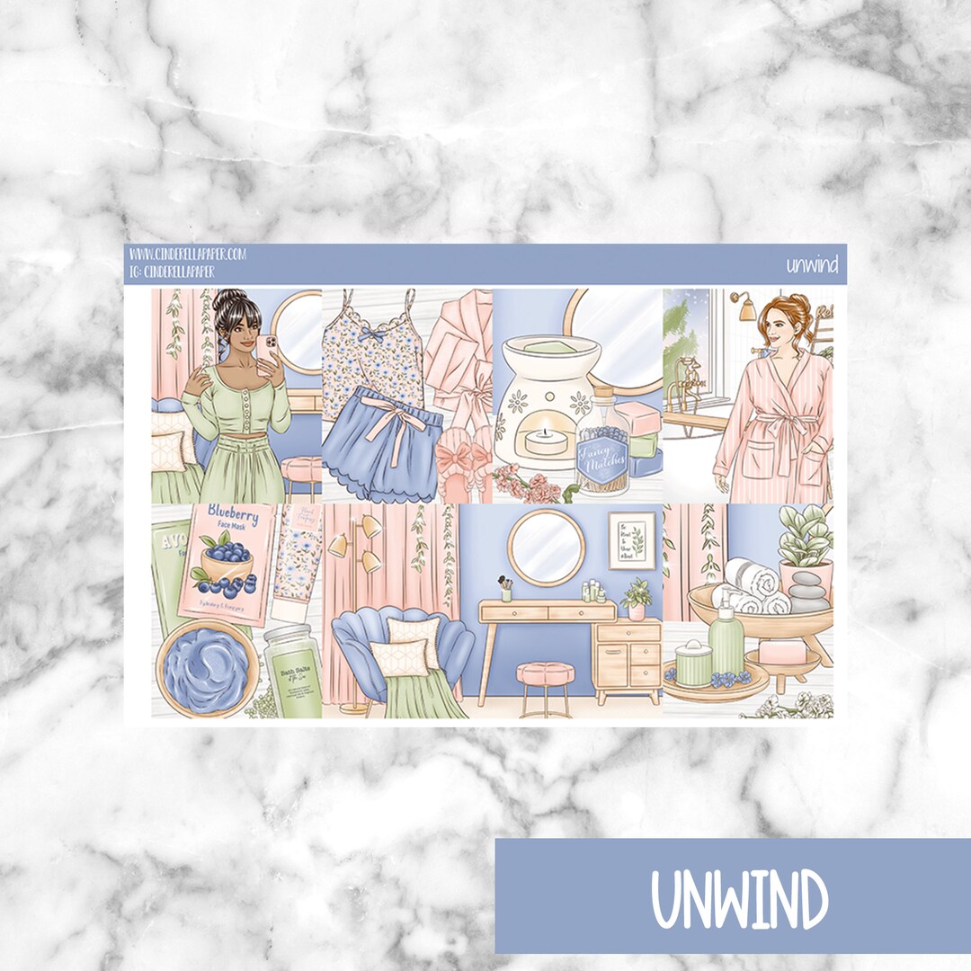 Unwind Printable Planner Stickers, Weekly Sticker Kit Erin Condren ...