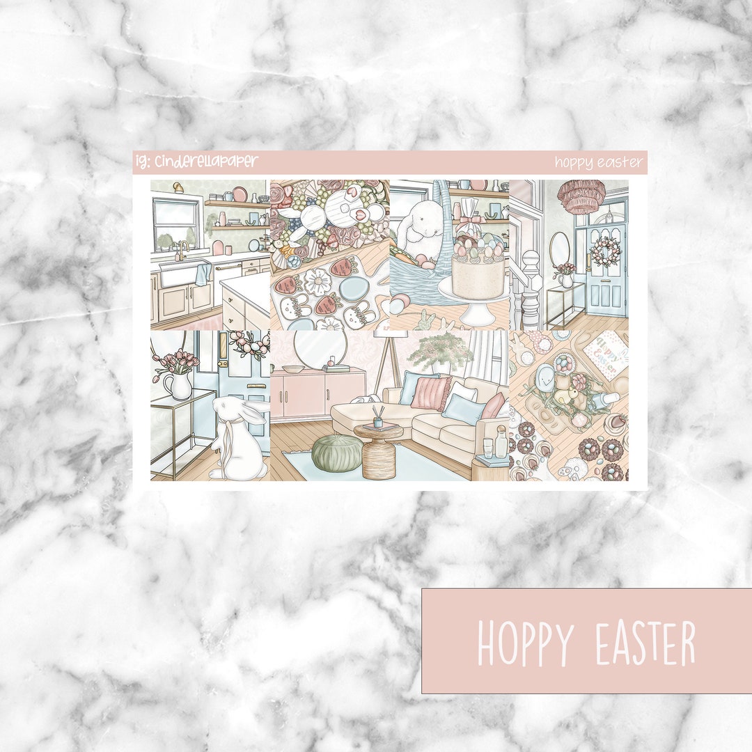 Hoppy Easter Printable Planner Stickers, Weekly Sticker Kit Erin ...