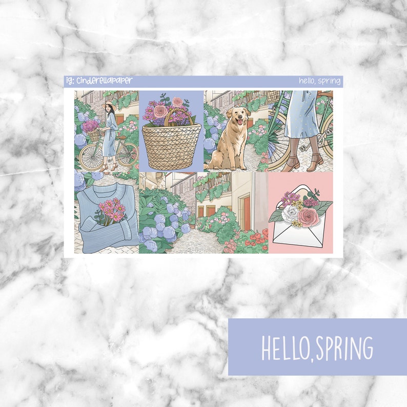 Hello,spring Printable Planner Stickers, Weekly Sticker Kit Erin ...