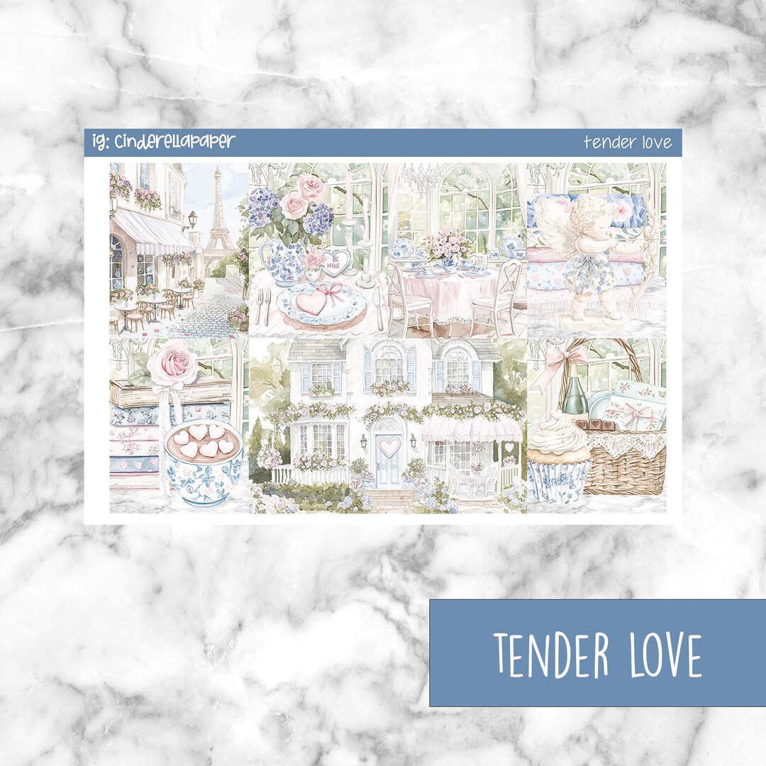 Tender Love Printable Planner Stickers, Weekly Sticker Kit Erin Condren ...