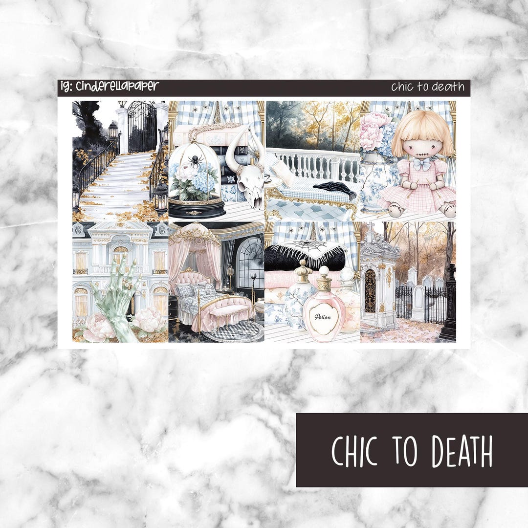 Chic to Death Planner Stickers, Weekly Kit, Vertical Layout (printable ...