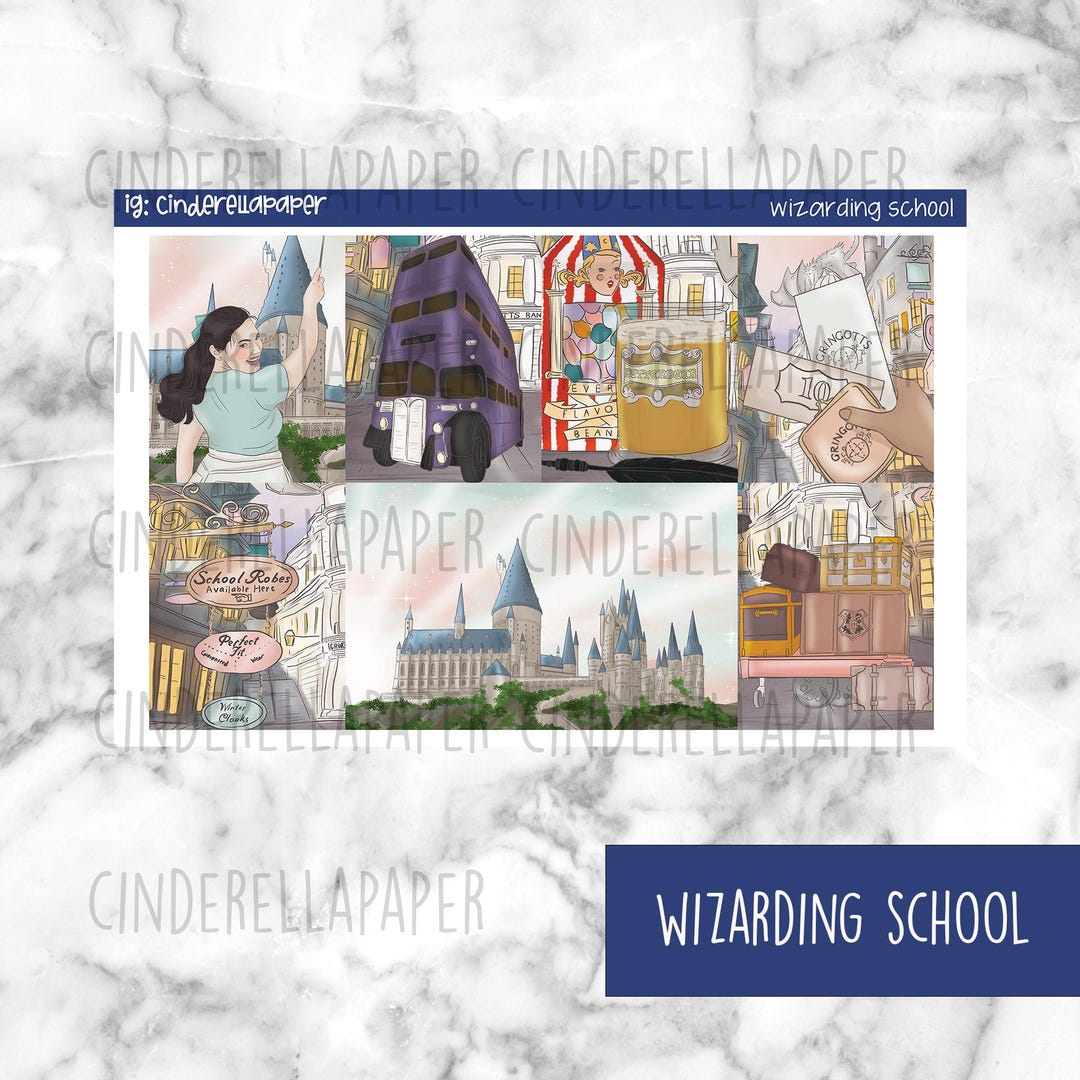 Wizarding School Printable Planner Stickers, Weekly Kit (PDF, JPG, PNG ...
