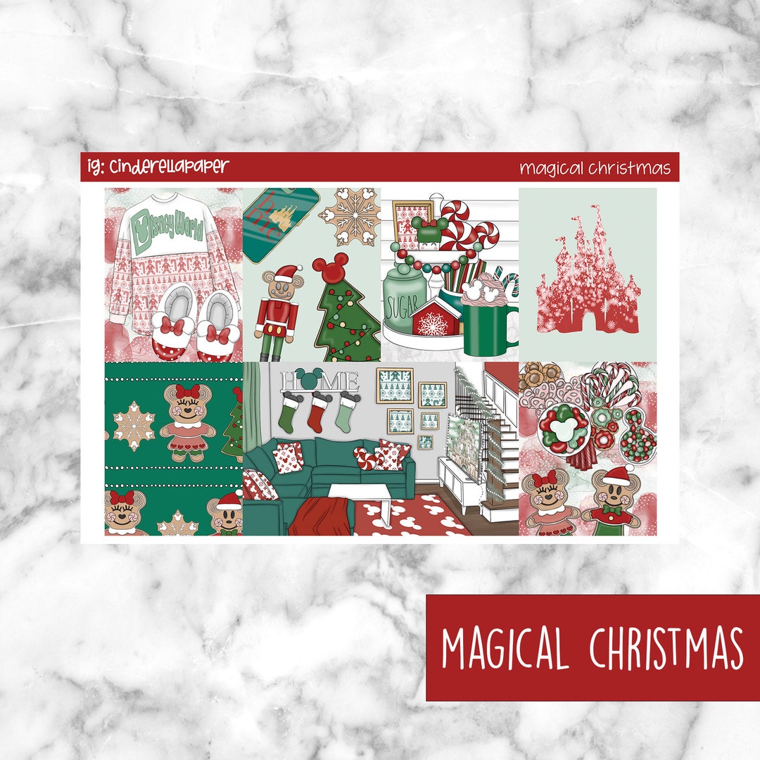 Magical Christmas Printable Planner Stickers, Weekly Sticker Kit Erin ...