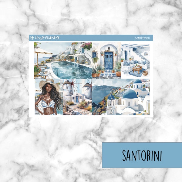 Santorini Planner Sticker Kit - Etsy