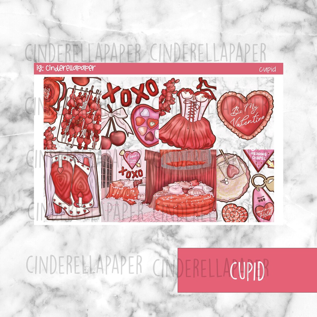 Cupid Printable Planner Stickers, Weekly Sticker Kit Erin Condren ...
