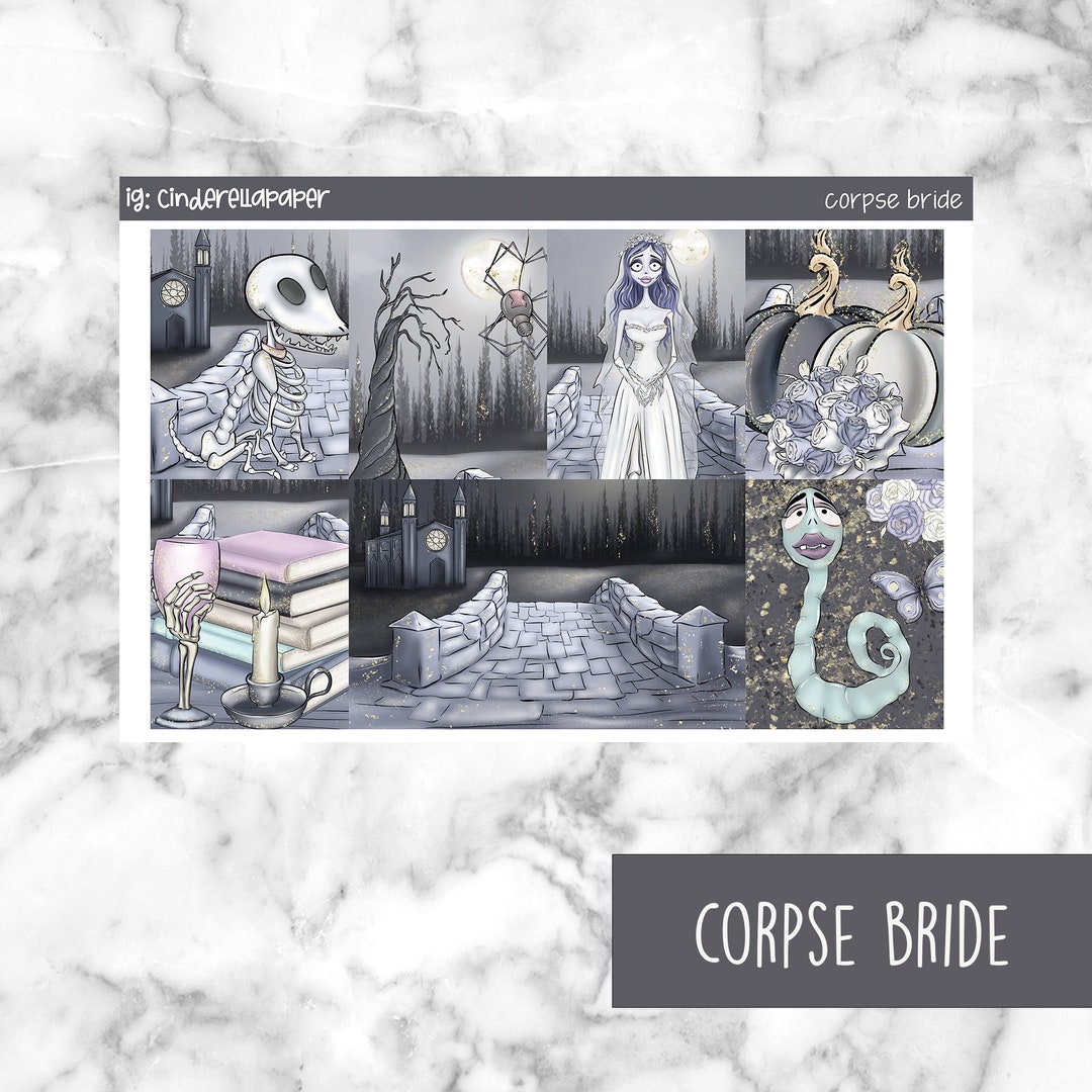 Corpse Bride Printable Planner Stickers, Weekly Sticker Kit Erin ...