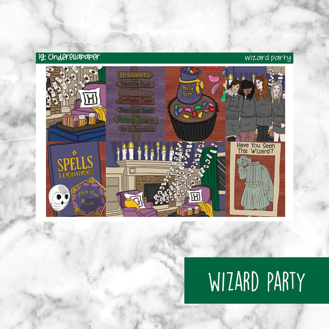 Wizard Party Planner Stickers, Weekly Kit (PDF, JPG, Silhouette) - Etsy