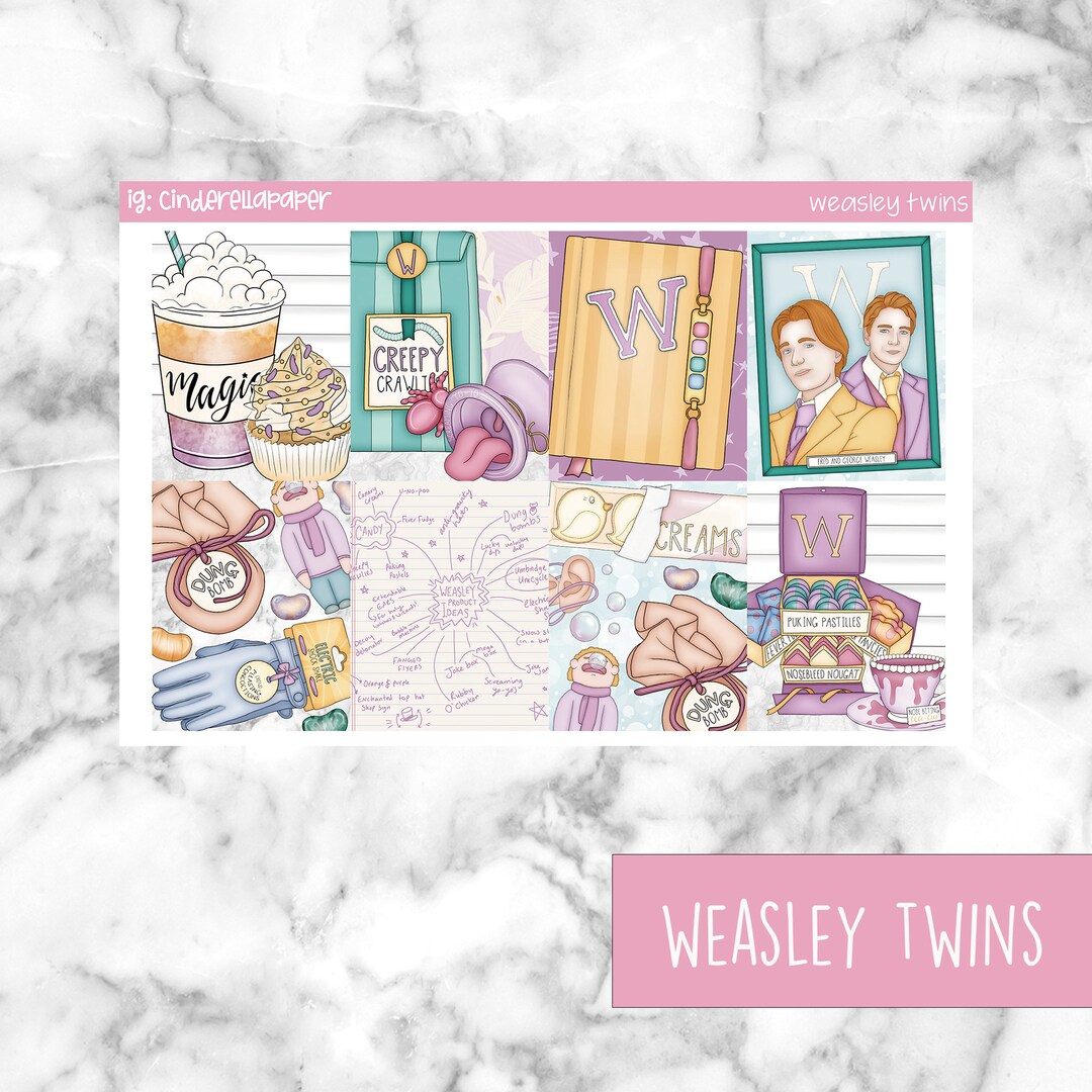 Weasley Twins Printable Planner Stickers, Weekly Sticker Kit Erin ...
