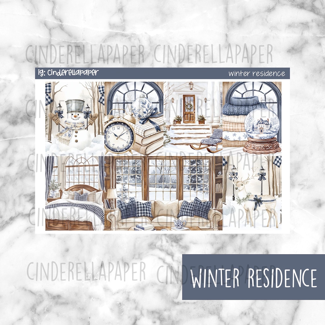 Winter Residence Printable Planner Stickers, Weekly Sticker Kit Erin ...
