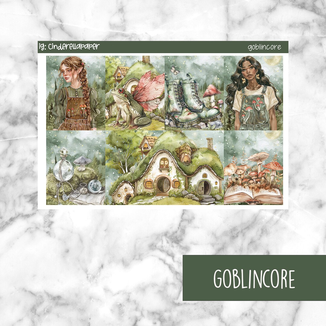 Goblincore Printable Planner Stickers, Weekly Sticker Kit Erin Condren ...