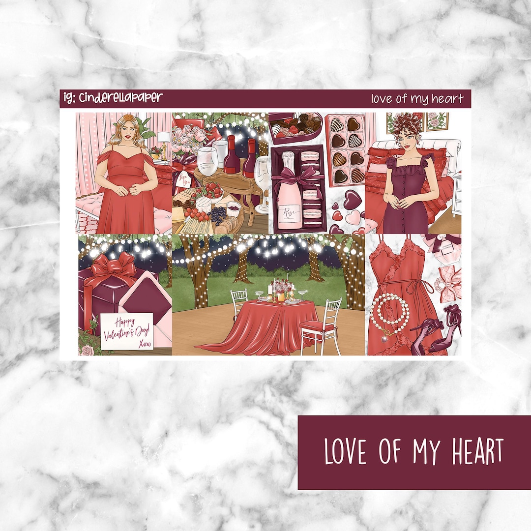 Love of My Heart Printable Planner Stickers, Weekly Sticker Kit Erin ...