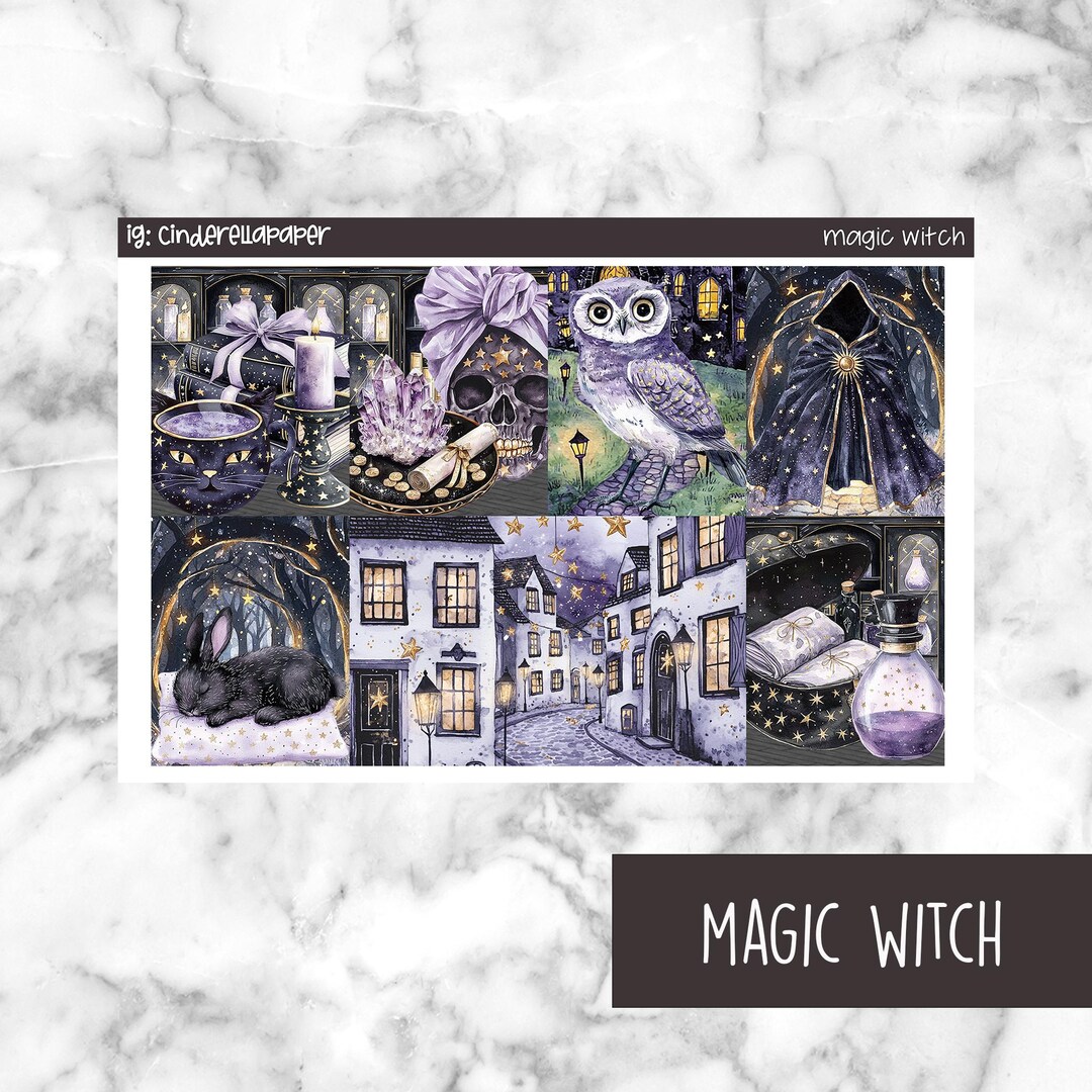 Magic Witch Printable Planner Stickers, Weekly Sticker Kit Erin Condren ...