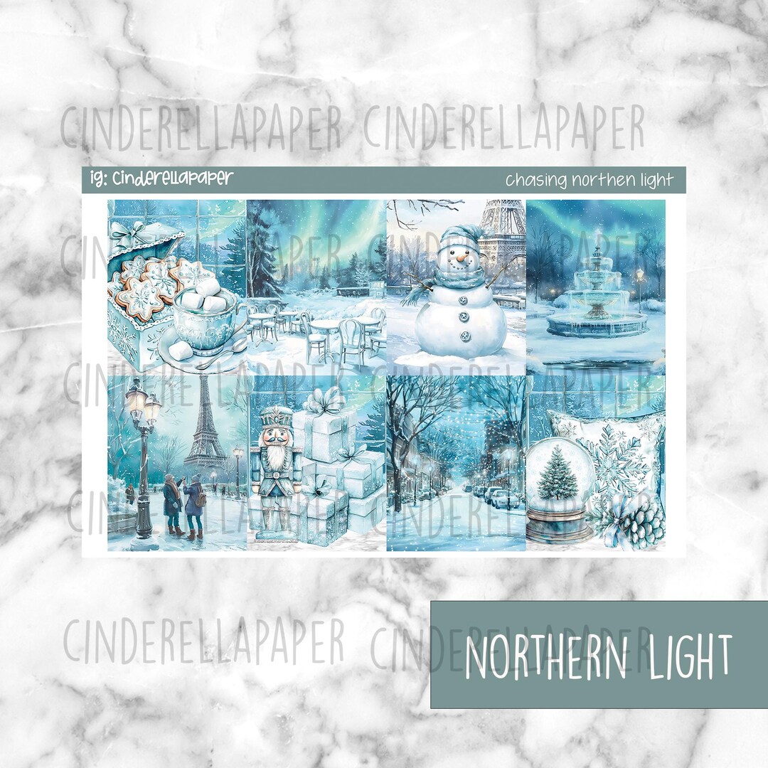 Northern Light Printable Planner Stickers, Weekly Sticker Kit Erin ...