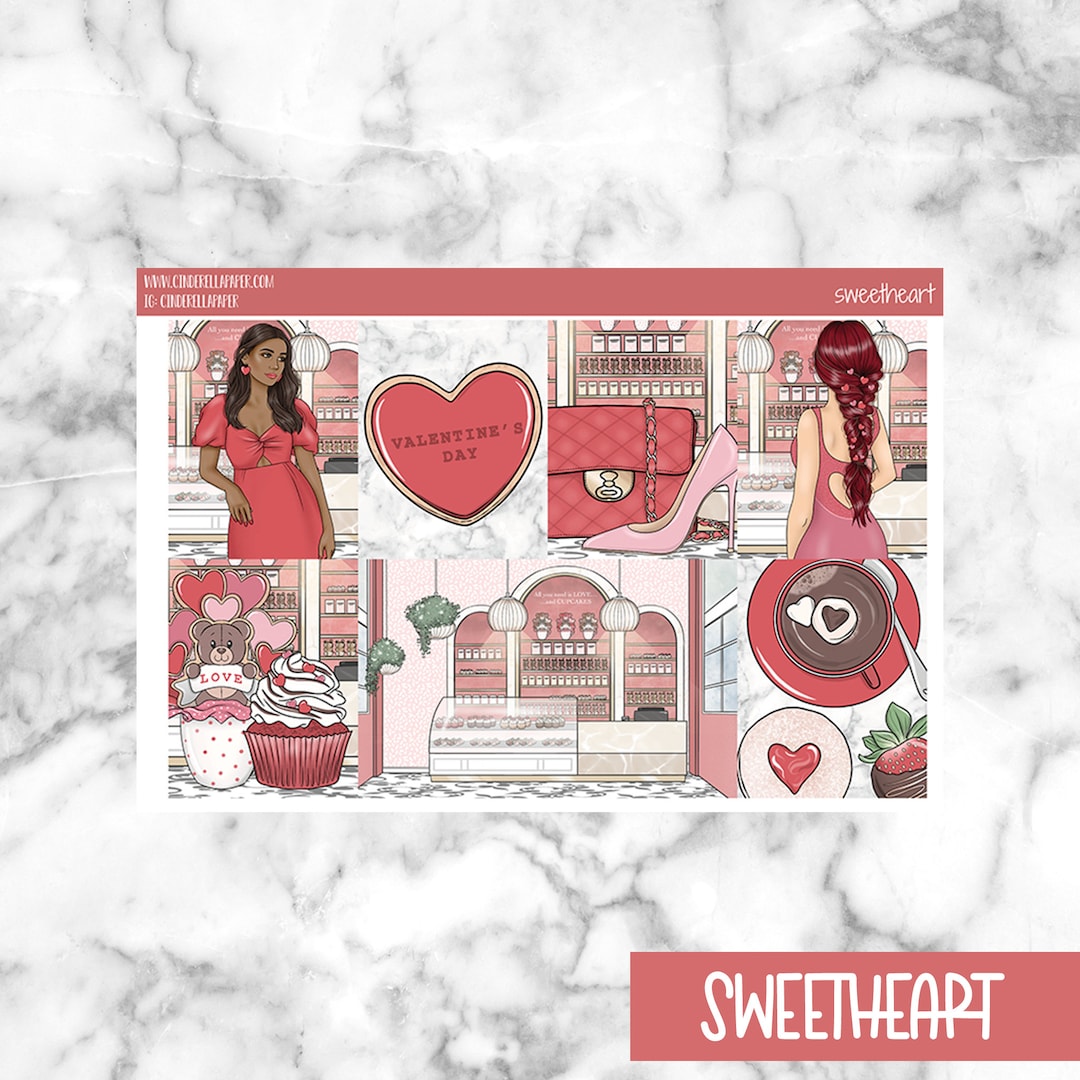 Sweetheart Printable Planner Stickers, Weekly Sticker Kit Erin Condren ...