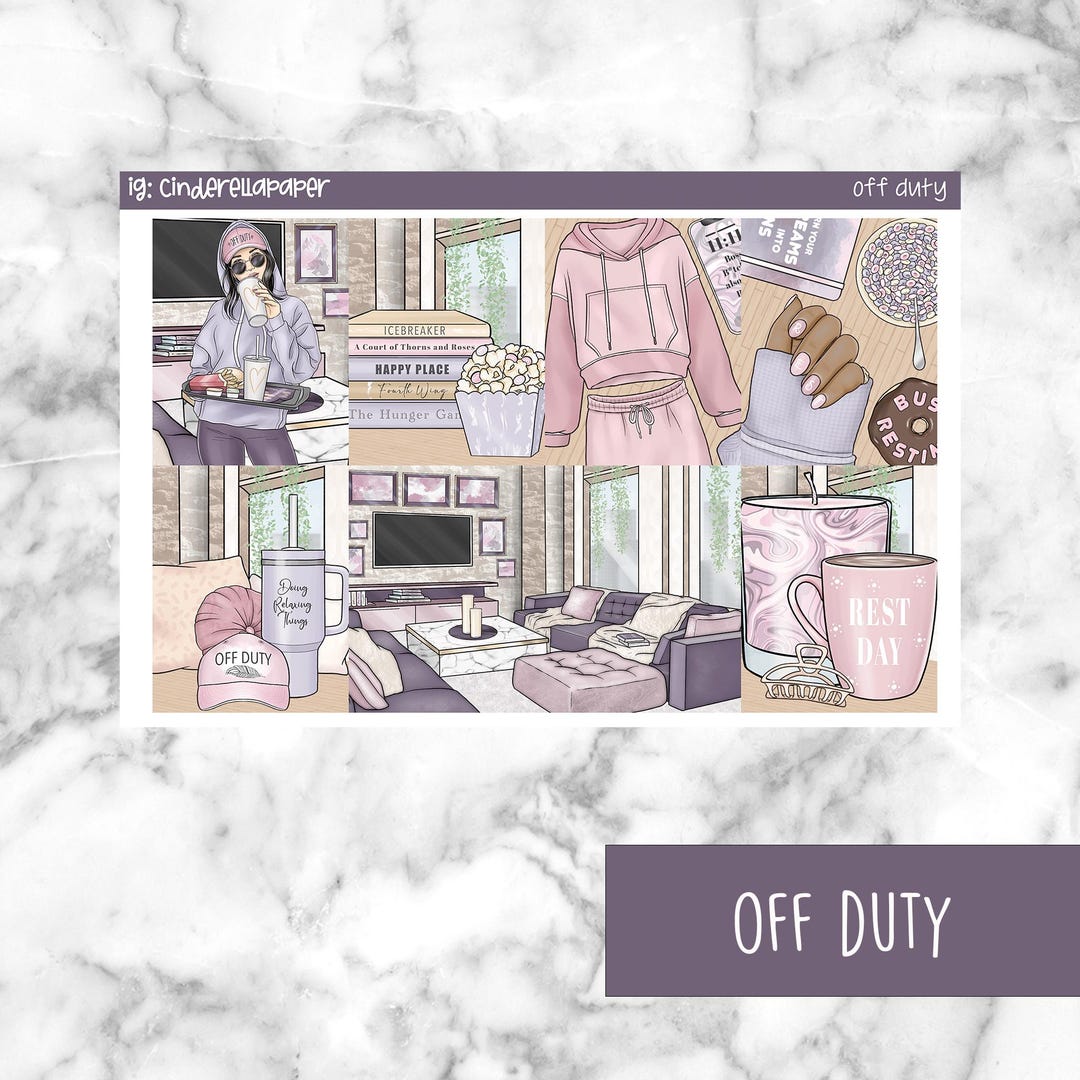 Off Duty Printable Planner Stickers, Weekly Sticker Kit Erin Condren ...
