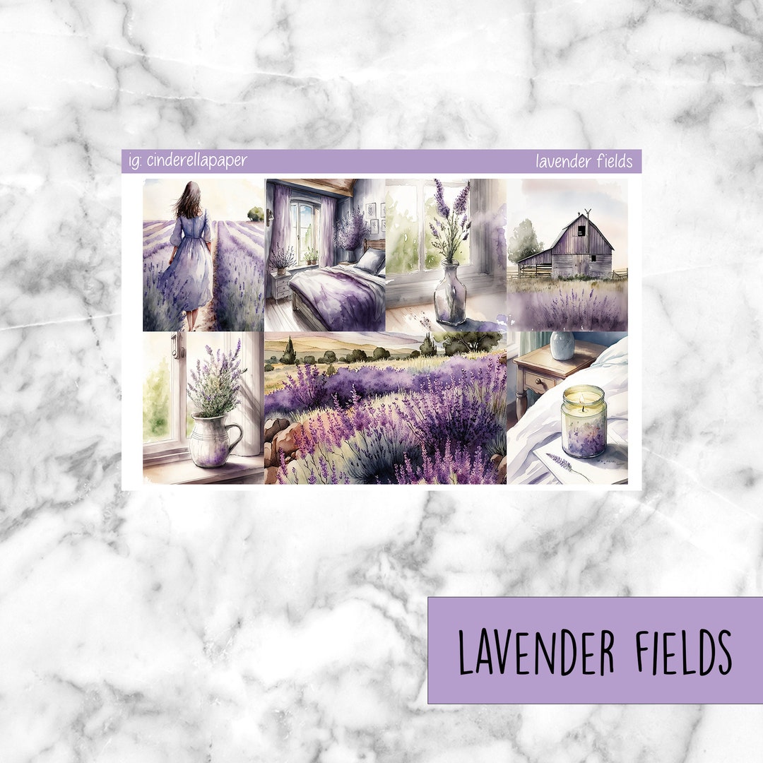 Lavender Fields Printable Planner Stickers, Weekly Sticker Kit Erin ...