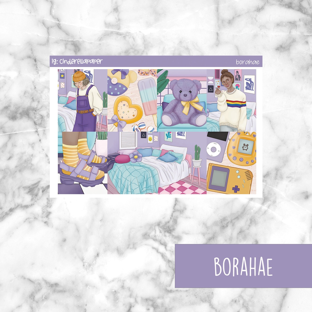 Borahae Printable Planner Stickers, Weekly Sticker Kit Erin Condren ...