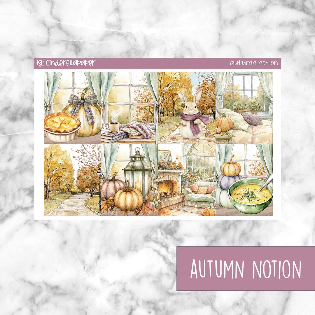 Autumn Notion Printable Planner Stickers, Weekly Sticker Kit Erin ...