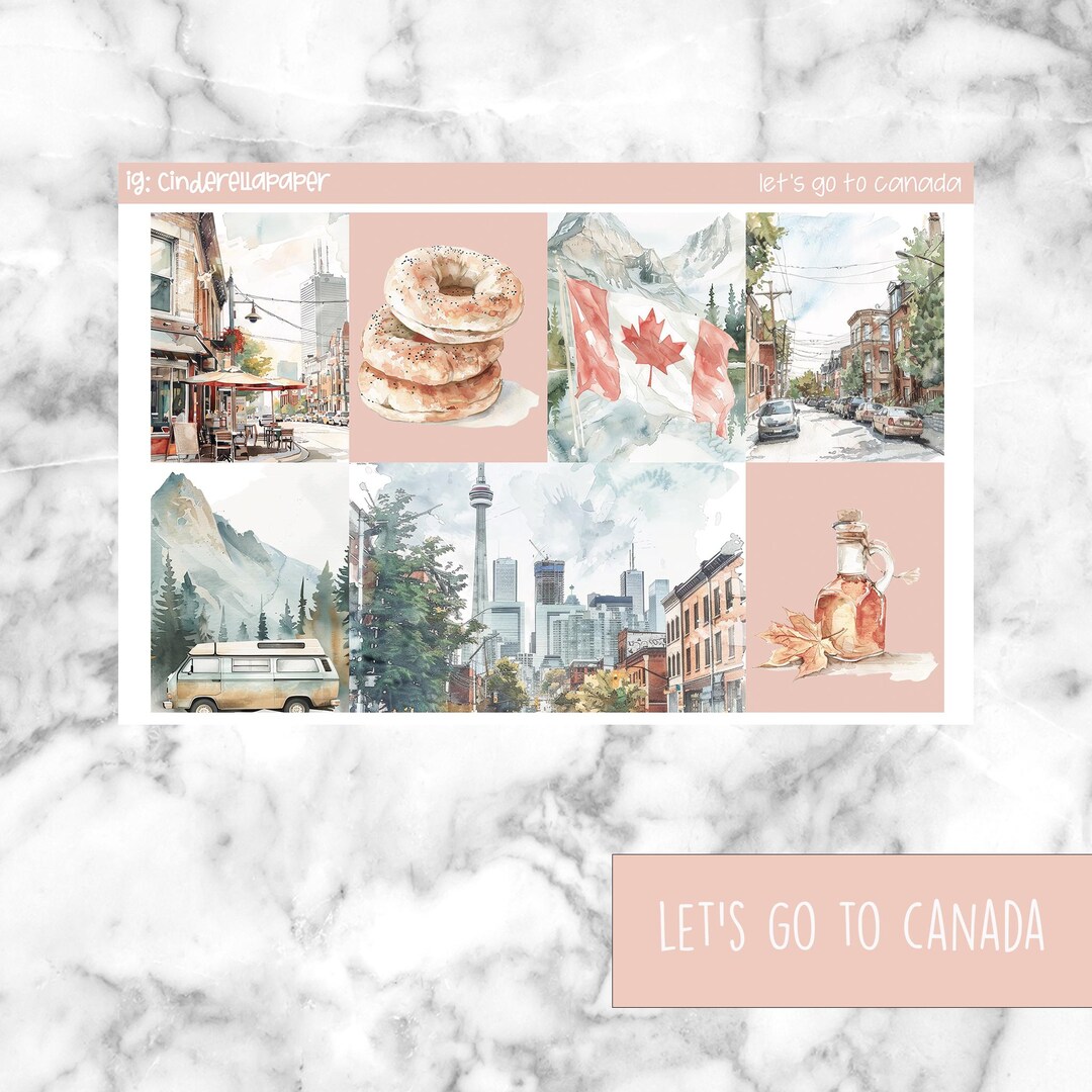 Let's Go to Canada Printable Planner Stickers, Weekly Sticker Kit Erin ...