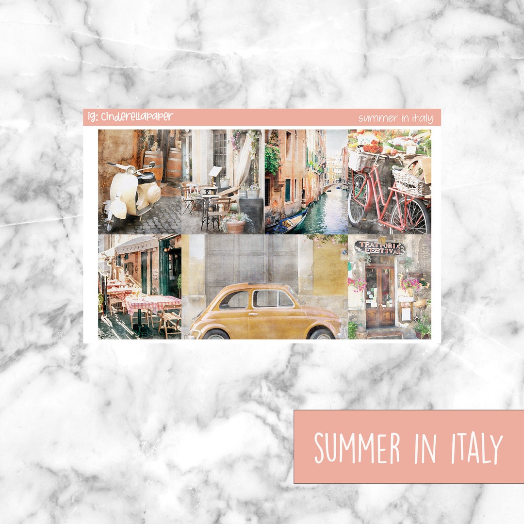 Summer in Italy Printable Planner Stickers, Weekly Sticker Kit Erin ...