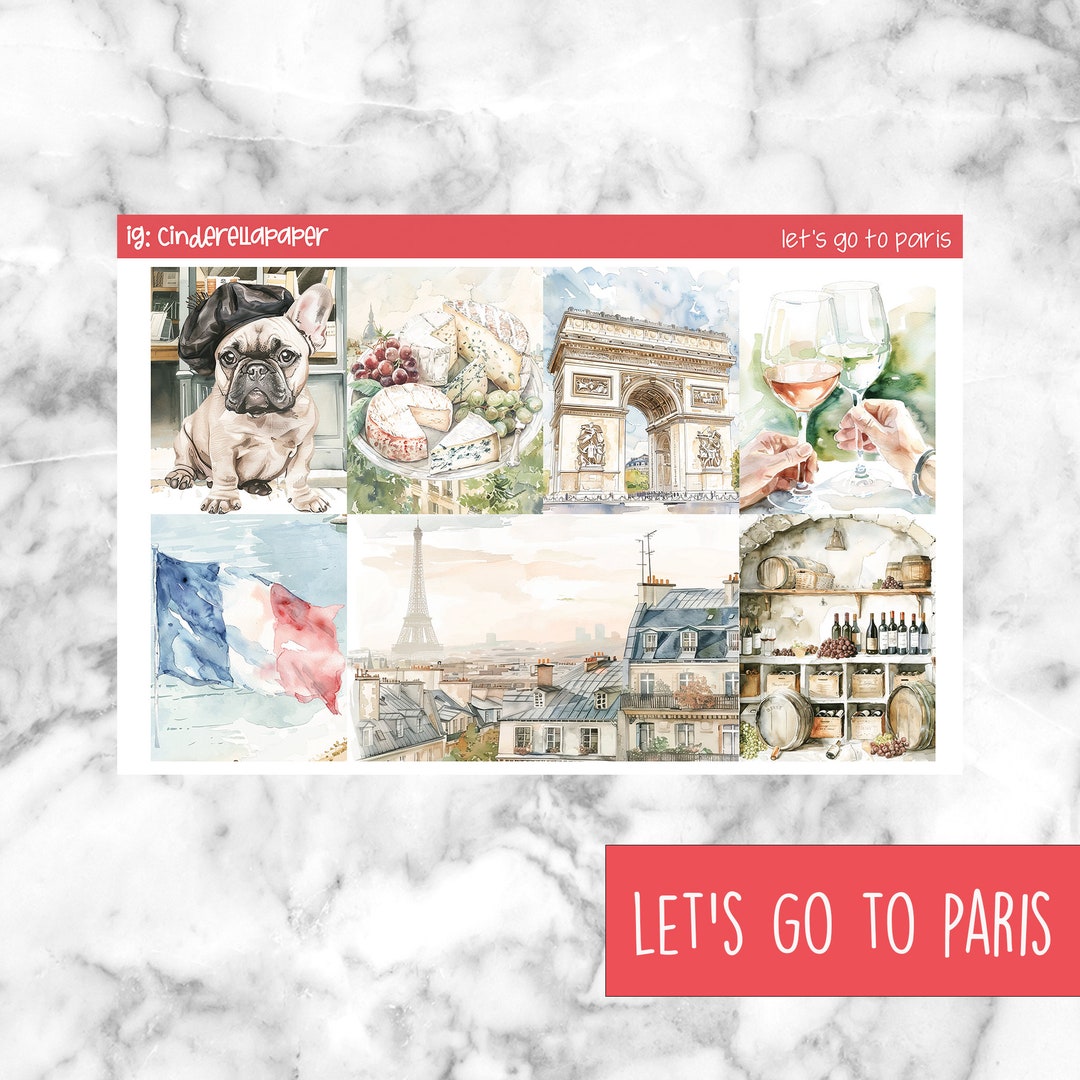 Let's Go to Paris Printable Planner Stickers, Weekly Sticker Kit Erin ...