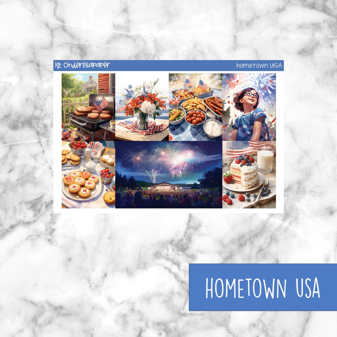 Hometown USA Printable Planner Stickers, Weekly Sticker Kit Erin ...