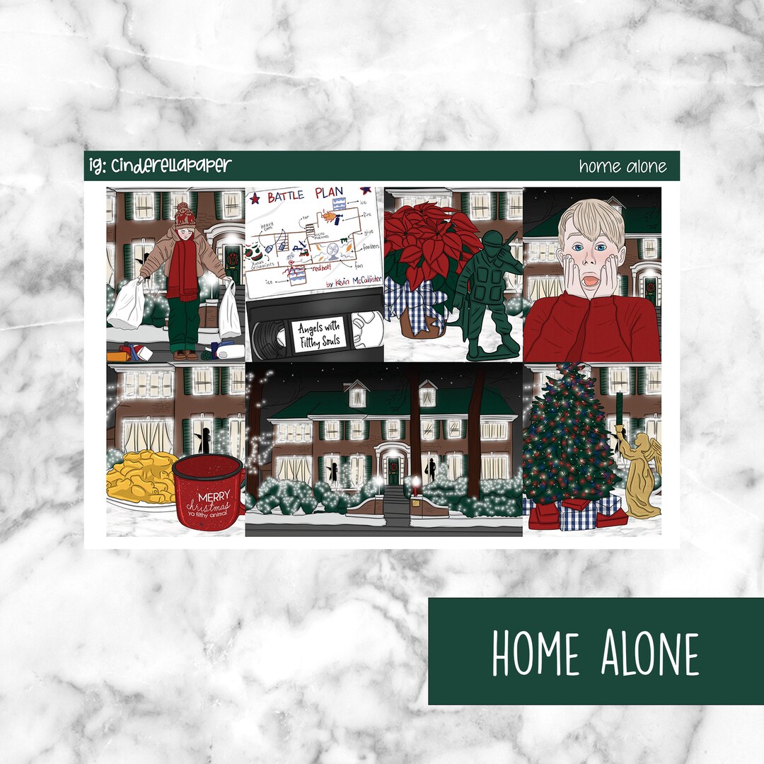 Home Alone Printable Planner Stickers, Weekly Sticker Kit Erin Condren ...