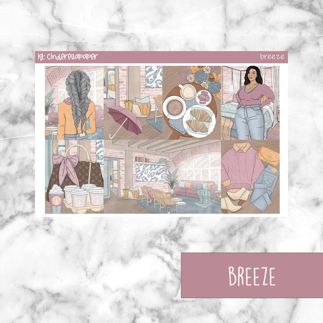 Breeze Printable Planner Stickers, Weekly Sticker Kit Erin Condren ...