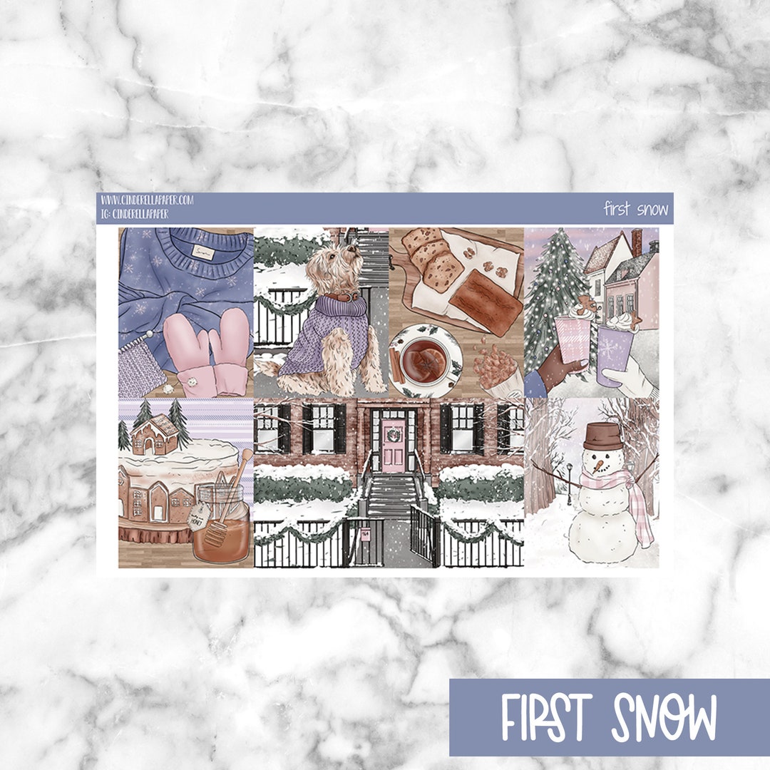 First Snow Printable Planner Stickers, Weekly Sticker Kit Erin Condren ...