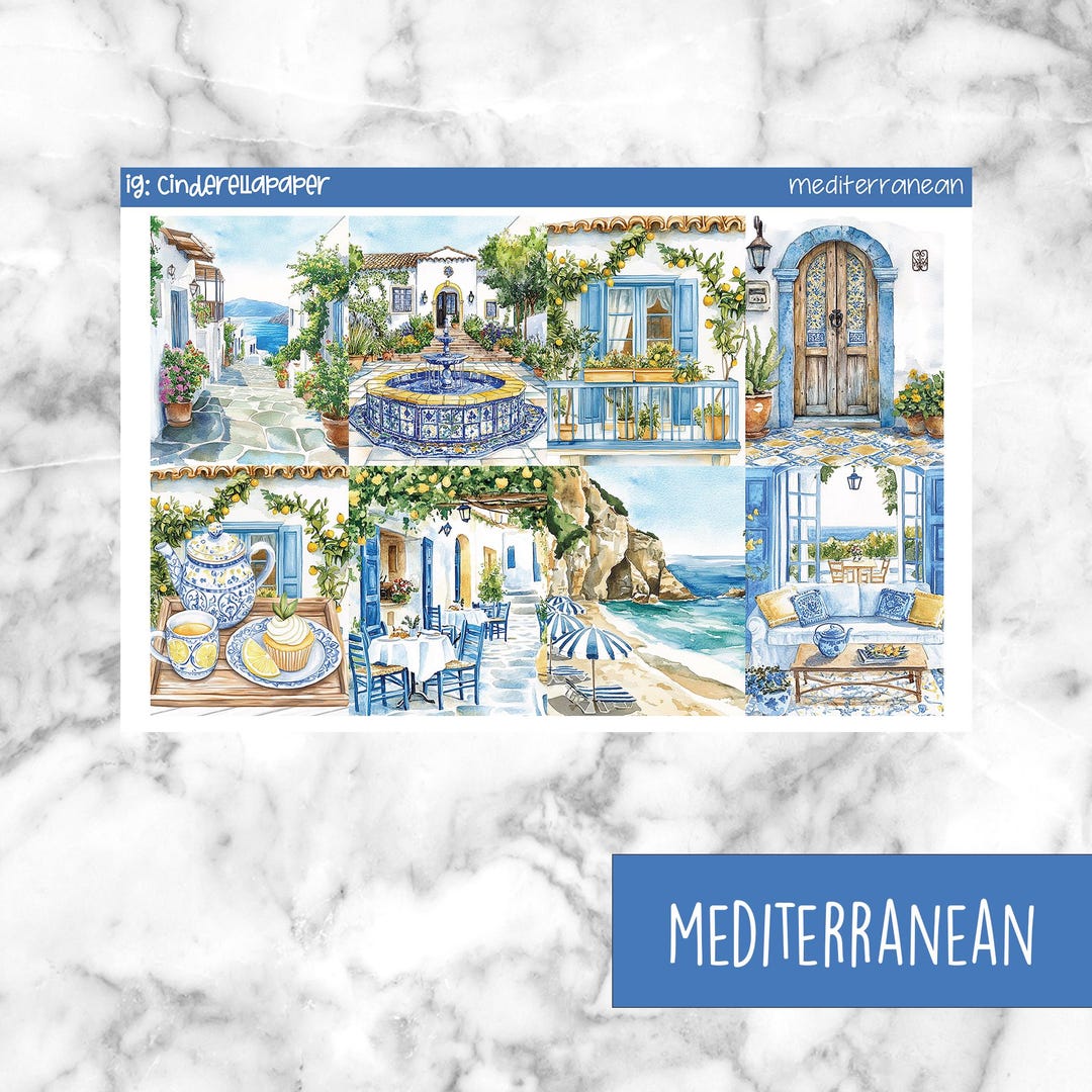 Mediterranean Printable Planner Stickers, Weekly Sticker Kit Erin ...