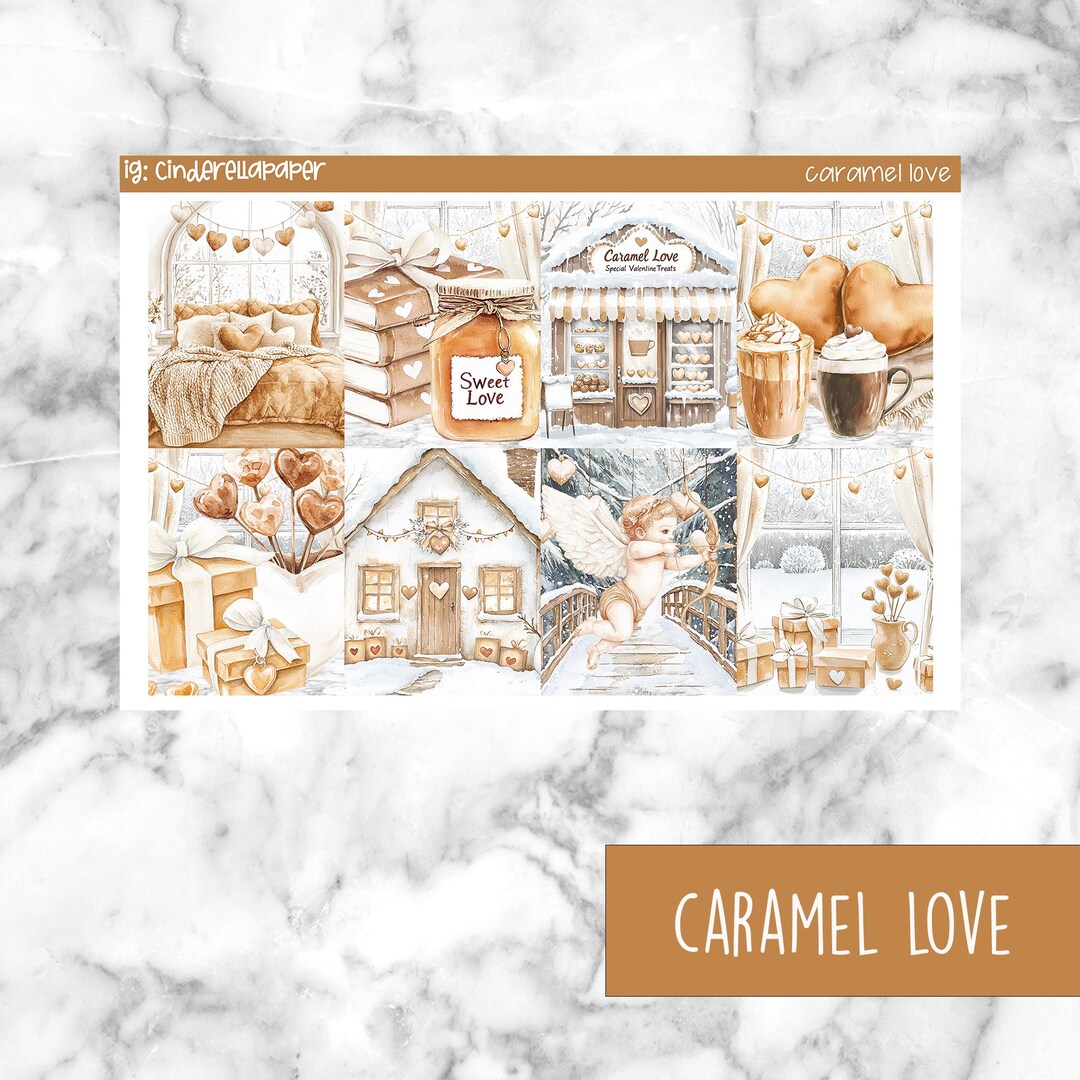 Caramel Love Printable Planner Stickers, Weekly Sticker Kit Erin ...