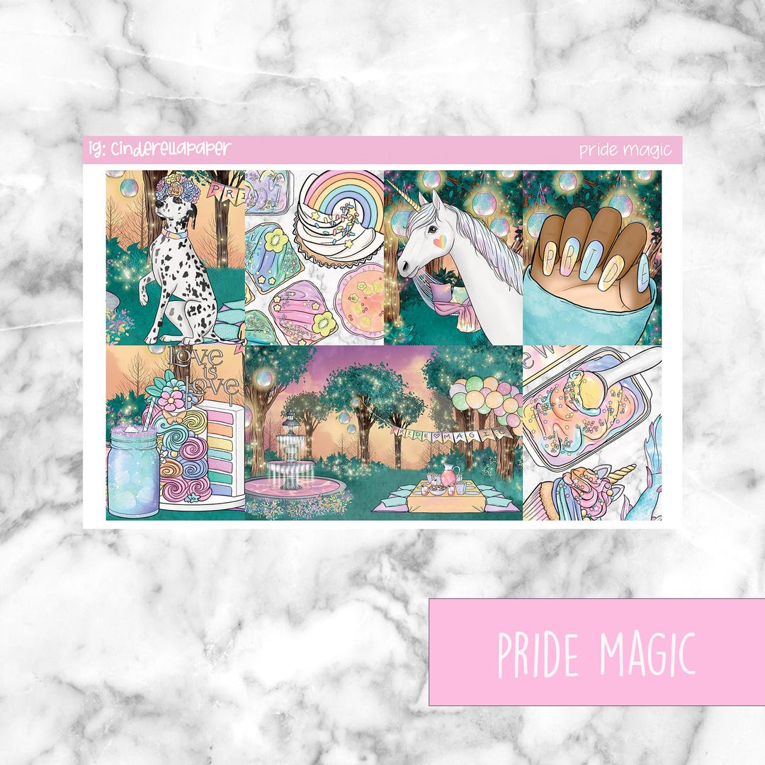Pride Magic Printable Planner Stickers, Weekly Sticker Kit Erin Condren ...