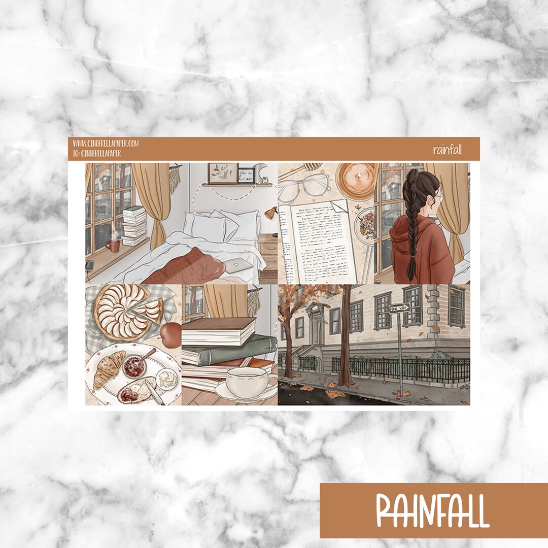 Rainfall Printable Planner Stickers, Weekly Sticker Kit Erin Condren ...