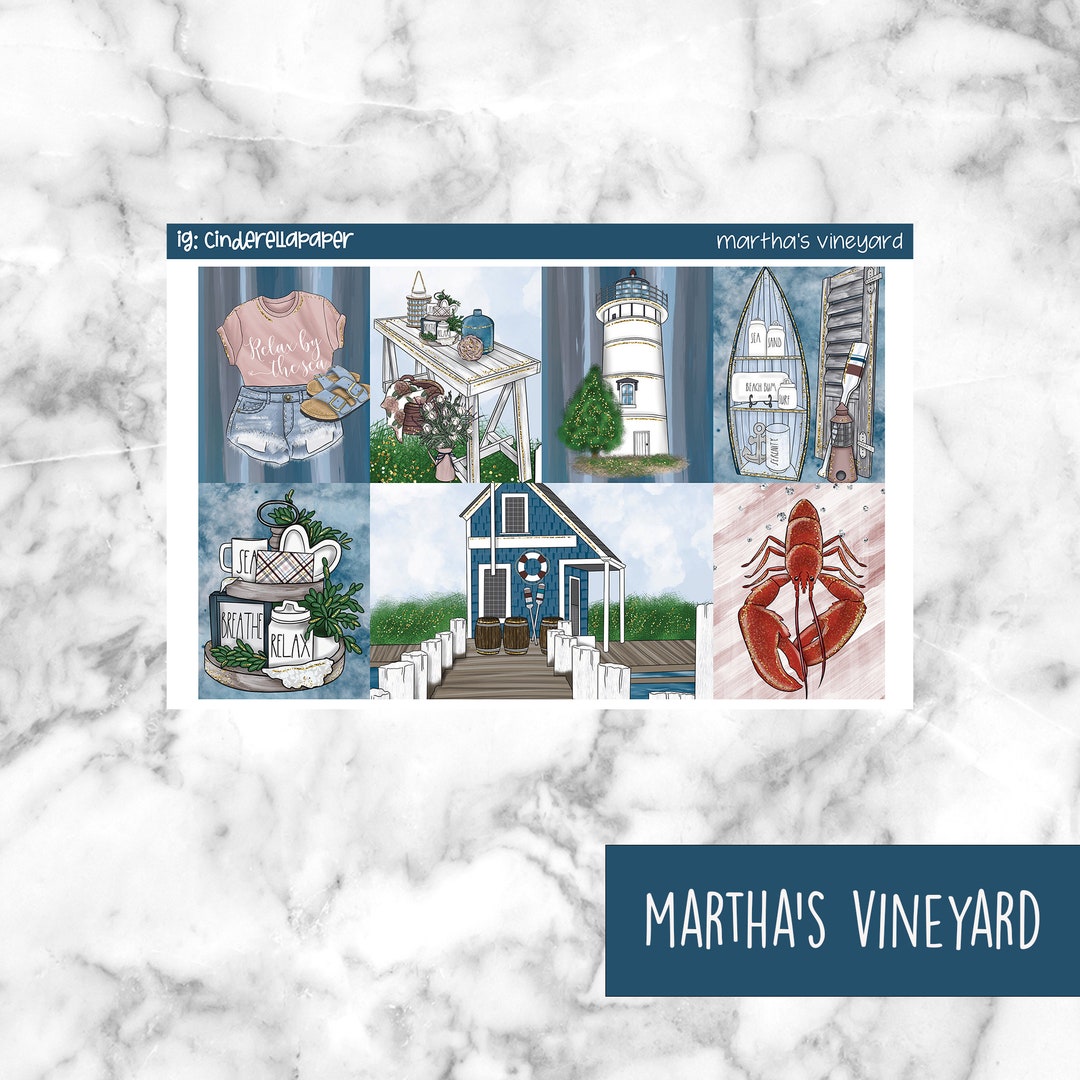 Martha's Vineyard Printable Planner Stickers, Weekly Sticker Kit Erin ...