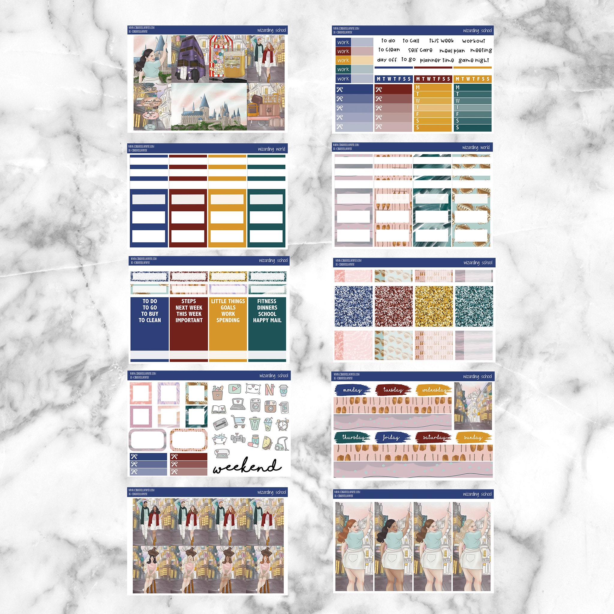 Wizarding School Printable Planner Stickers, Weekly Sticker Kit Erin ...