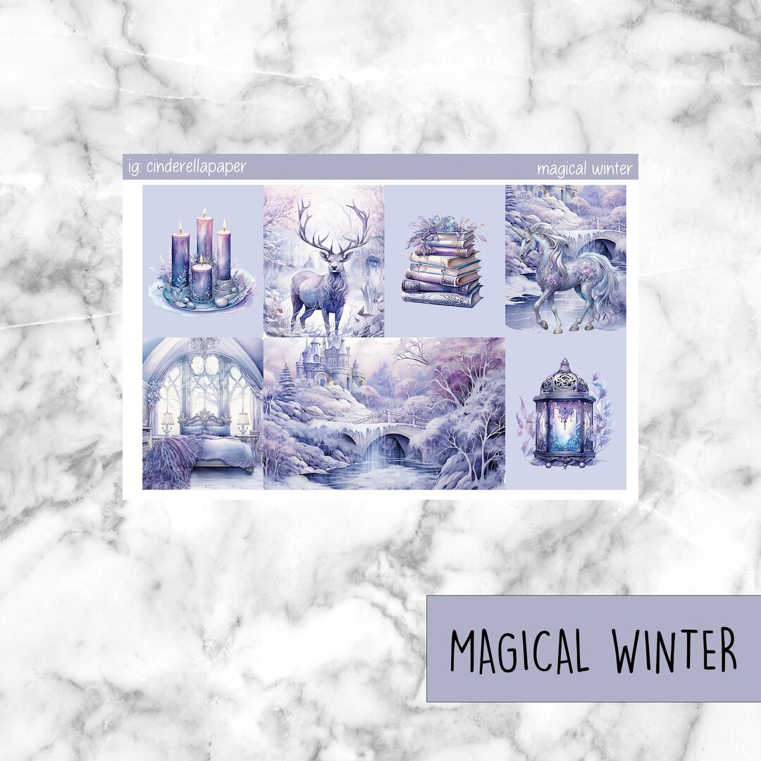 Magical Winter Printable Planner Stickers, Weekly Sticker Kit Erin ...