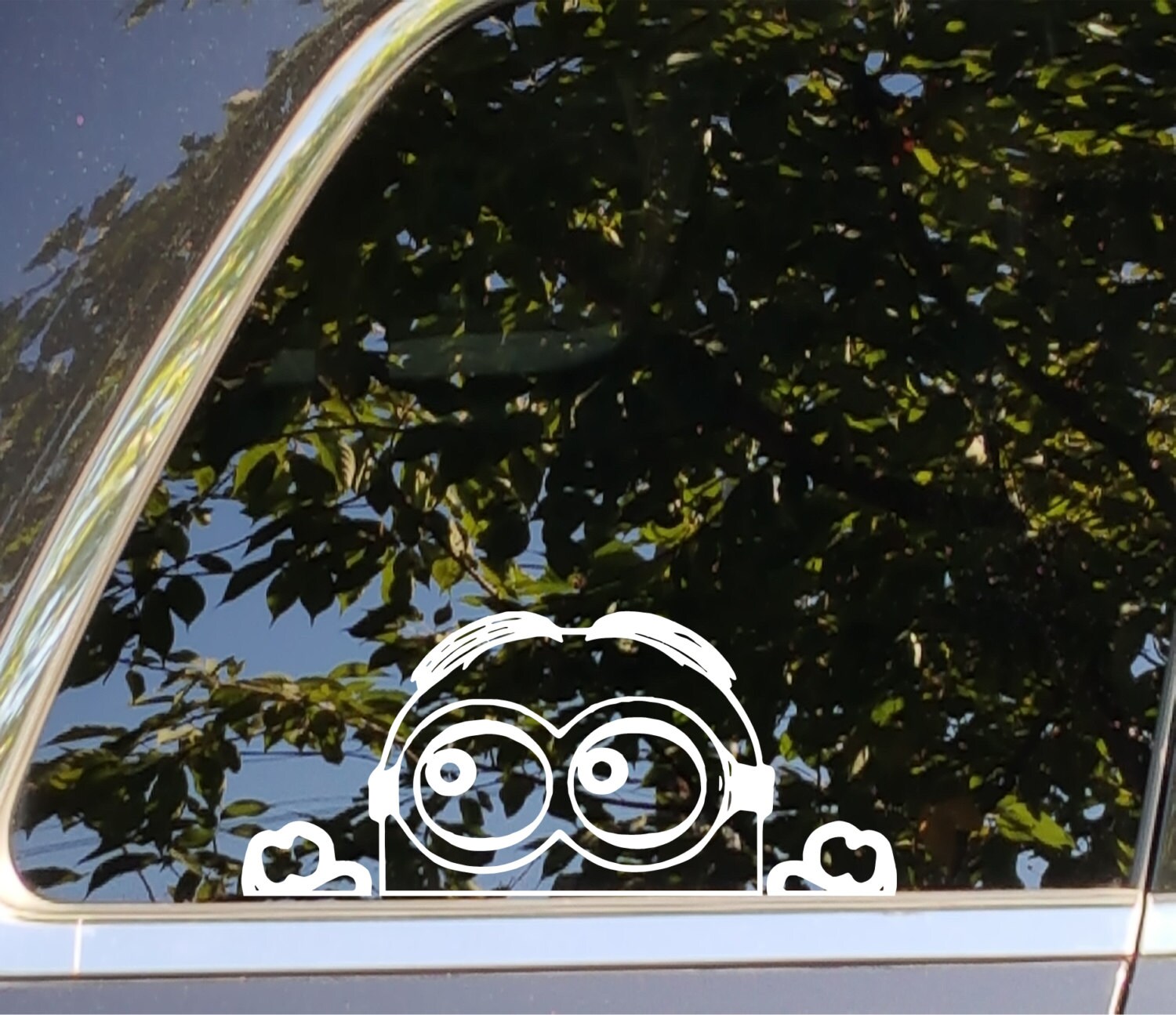 Minion peeking vinyl decal sticker accessory for Automotive | Etsy