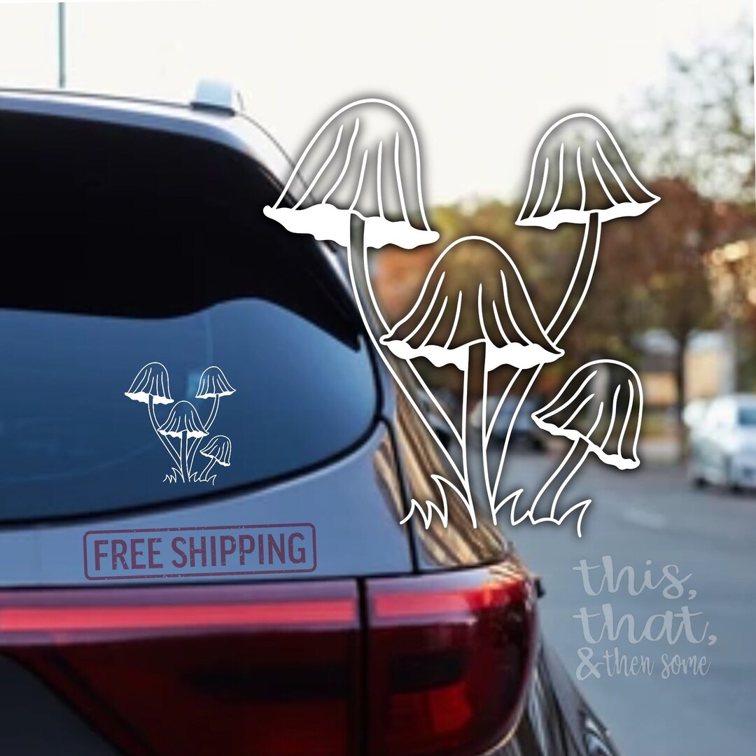 Mushroom Vinyl Decal Sticker, Cute, Water Bottle, Car Decal, Girly Gift ...