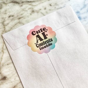 Cute AF Rainbow Flower Label Packs, Cute Packaging Stickers, Small ...