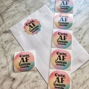 Cute AF Rainbow Flower Label Packs, Cute Packaging Stickers, Small ...