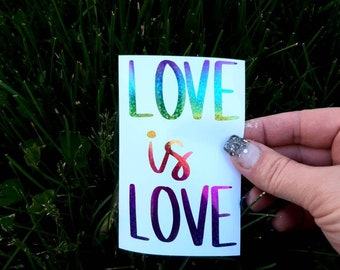 Rainbow Love is Love Sticker Die Cut, Bullet Journal, Planner, Laptop ...