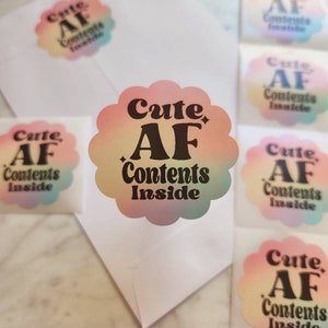 Cute AF Rainbow Flower Label Packs, Cute Packaging Stickers, Small ...