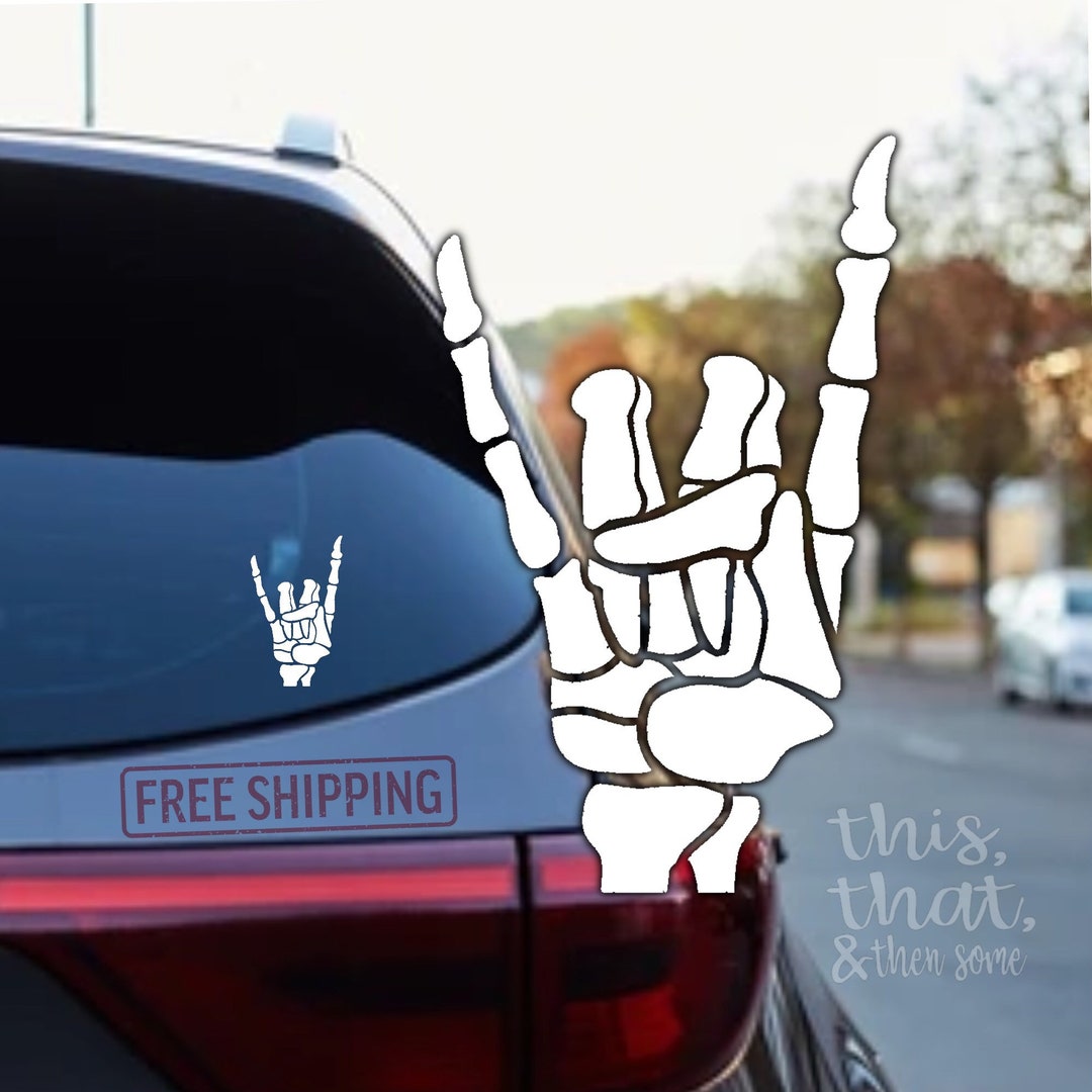Rock on Skeleton Hand Vinyl Decal Sticker - Etsy
