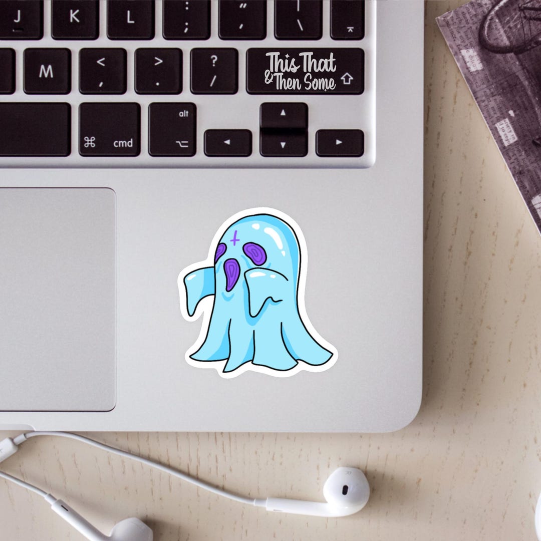 Pastel Spooky Ghost Sticker, Funny Decal, Water Bottle Sticker, Bumper ...