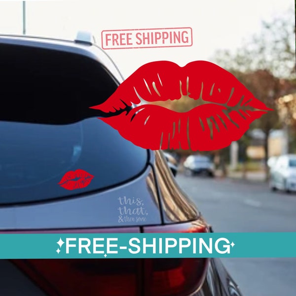 Red Lips Car Decal - Etsy