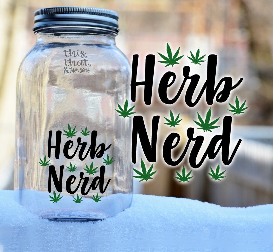 Herb Nerd Sticker, 420 Pot Decal, Stoner Stickers, Vinyl Decal, Gift ...