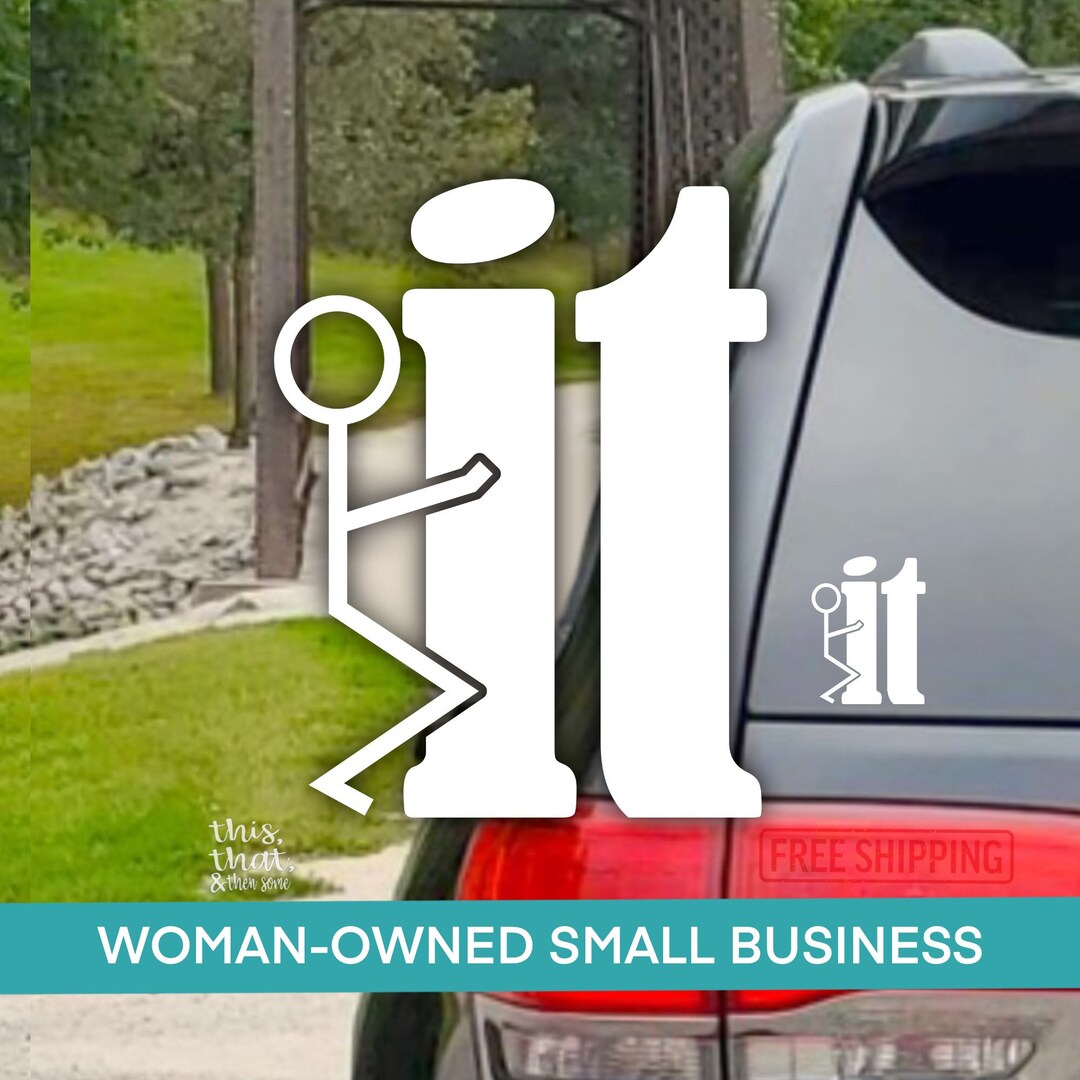 Fuck It Stick Figure Vinyl Decal: Car Bumper Sticker - Etsy