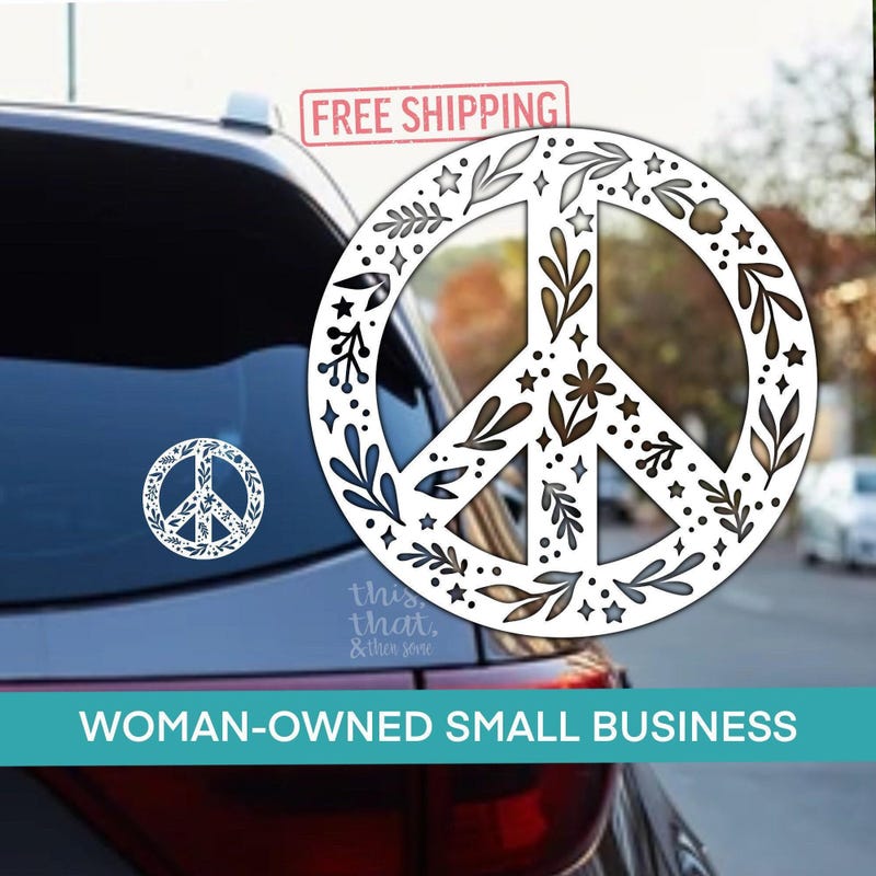 Car Decal Floral Peace - Etsy