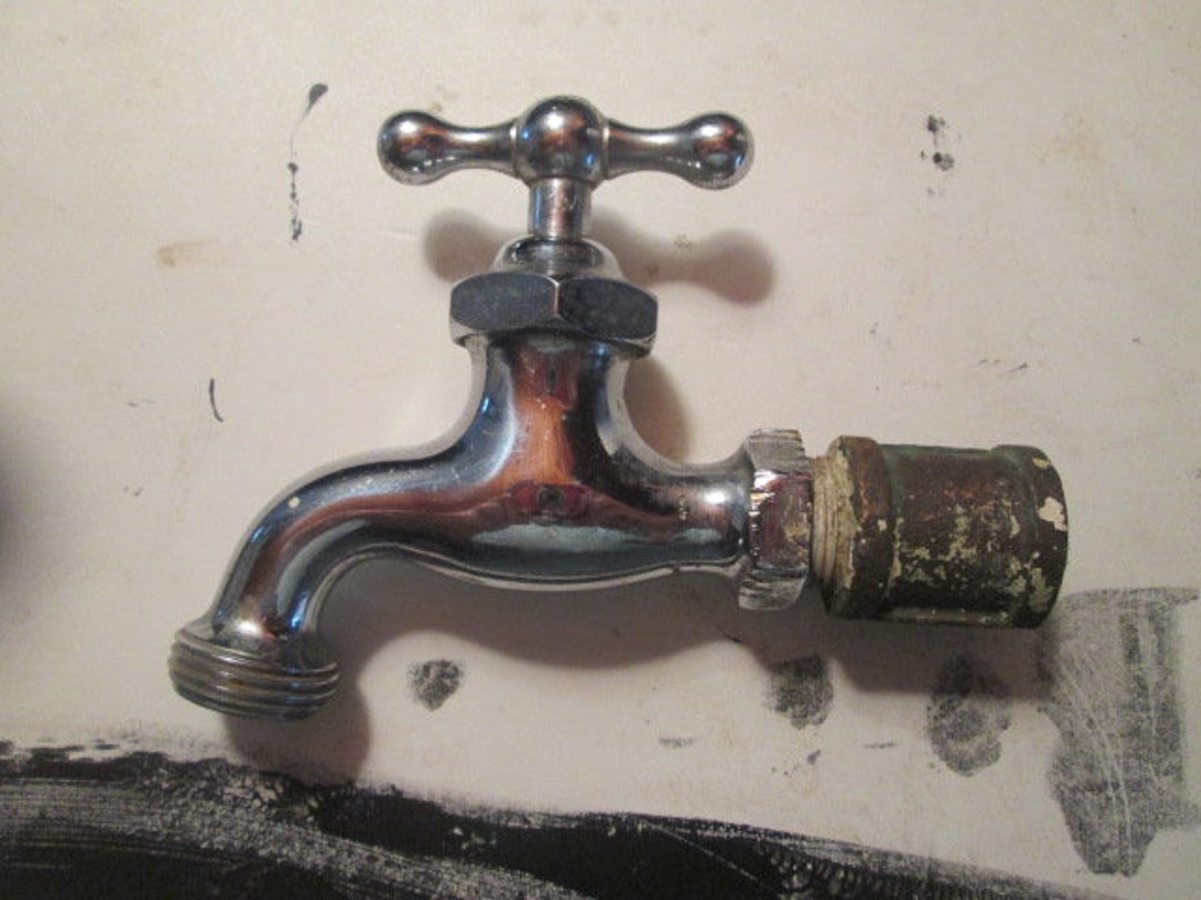 Wolverine Faucet Tap Spigot Garden Hose Connector Vintage Chrome Wash ...