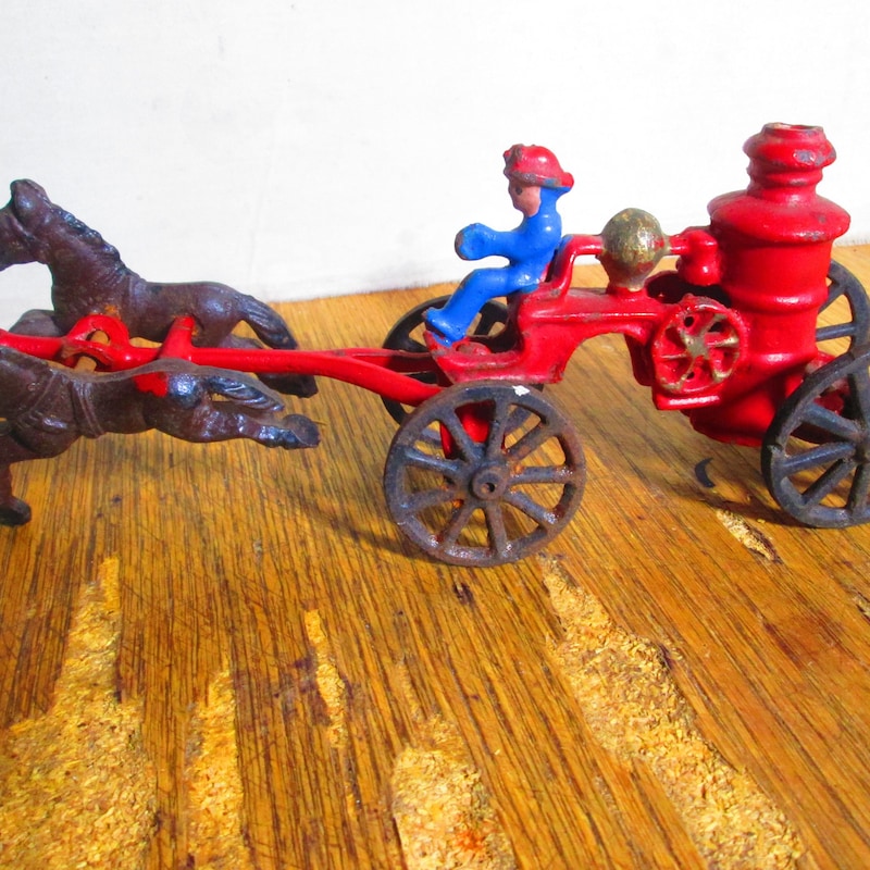 Cast Iron Toy Horse and Wagon - Etsy